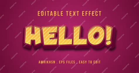 Premium Vector 3d Hello Text Effect