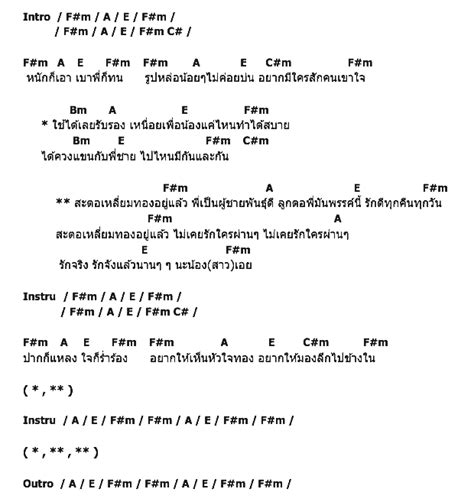 สะตอเหลี่ยมทอง คอร์ด บ่าววี Chordsmelody