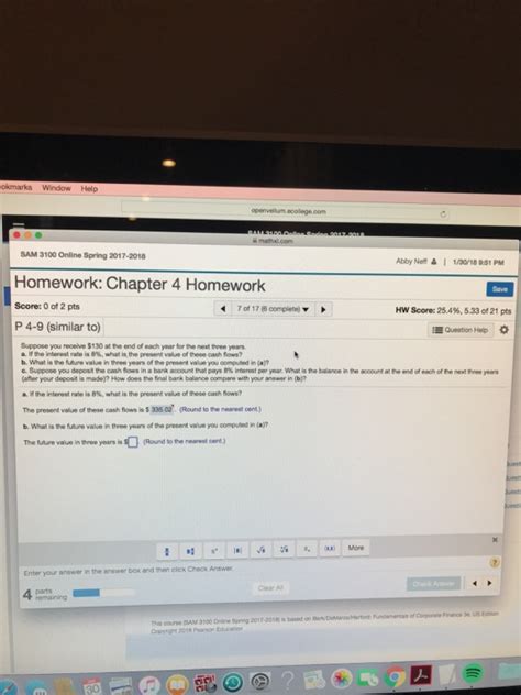 Solved Okmarks Window Help SAM Online Spring Chegg Com