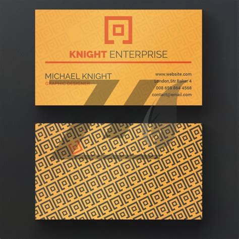 دانلود فایل لایه باز کارت ویزیت زرد با خطوط هندسی مشکی دانلود رایگان فایل لایه باز، Psd، وکتور