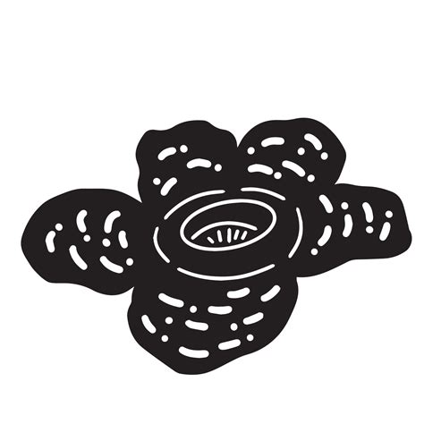 Rafflesia Arnoldii Flower Vector Icon Silhouette Drawing Big Endemic