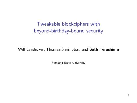 Ppt Tweakable Blockciphers With Beyond Birthday Bound Security Will Powerpoint Presentation