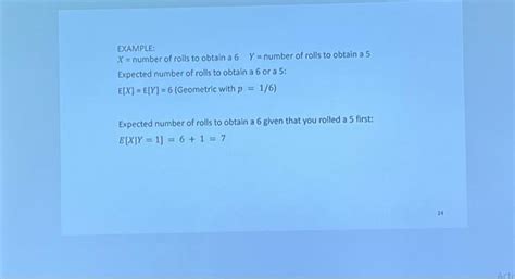 Solved EXAMPLE X Number Of Rolls To Obtain A 6Y Number Chegg Com