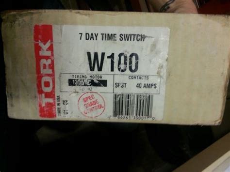 Tork Model W 100 Time Switch 7 Day 24 Hour 40a Contacts New
