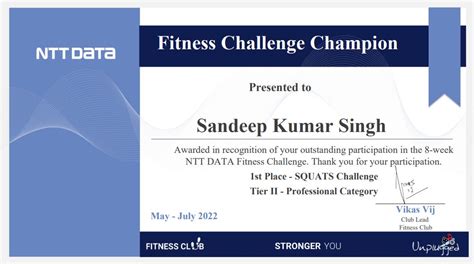 Sandeep Kumar Singh On Linkedin Nttdata Fitness Challenge 10 Comments