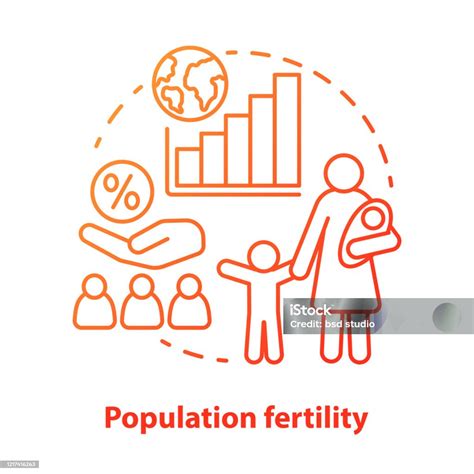 인구 불임 개념 아이콘입니다 빨강으로 출산 아이디어 얇은 선 그림 다른 나라에서 피임 계획된 부모 자원의 부족 벡터 절연 선도선 도면 가족에 대한 스톡 벡터 아트 및 기타