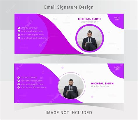 Premium Vector Email Signature Template Design Or Facebook Cover Page