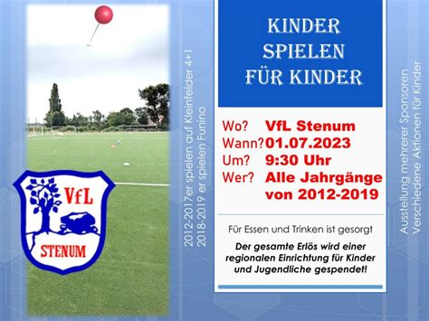Kinder spielen für Kinder am 01 07 2023 VfL Stenum e V