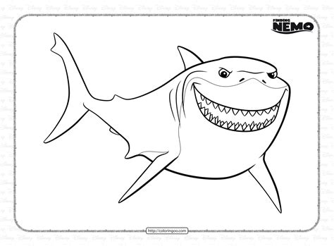 Finding Nemo Shark Bruce Coloring Pages