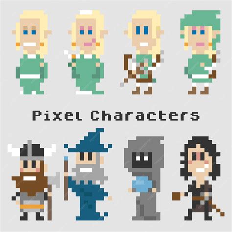 Premium Vector Pixel Characters 8 Bit Avatar Fairy Tale