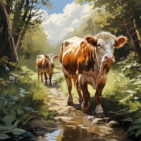 Free Photo Digital Art Cow Illustration