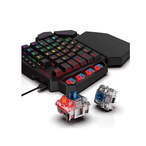 Teclado De Una Mano Gamer Redragon Diti K585rgb Color Negro