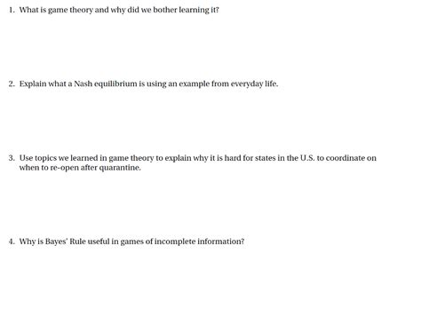 solved 1 what is game theory and why did we bother learning