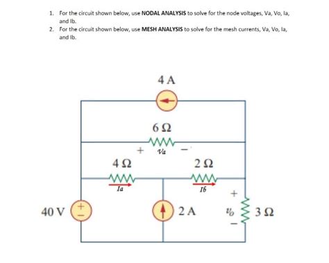 1 For The Circuit Shown Below Use NODAL ANALYSIS To Chegg Com