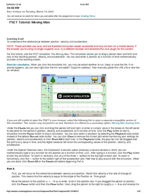 Ch 02 Hw Pdf Velocity Acceleration
