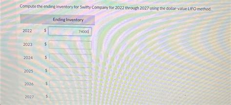 Solved Presented Below Is Information Related To Swifty Chegg