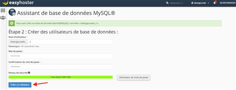 Comment Cr Er Une Base De Donn Es Mysql Via Lassistant Cpanel Easyhoster