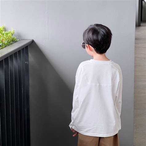 童童妈定制男女童韩版宽松纯棉后u型t恤中大童儿童圆领上衣春秋装虎窝淘