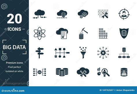 Big Data Icon Set Include Creative Elements Cloud Hosting Cloud Management Data Science