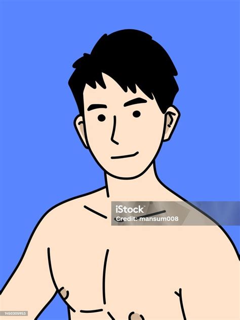Dessin Animé Dhomme Mignon Sur Fond Bleu Vecteurs Libres De Droits Et