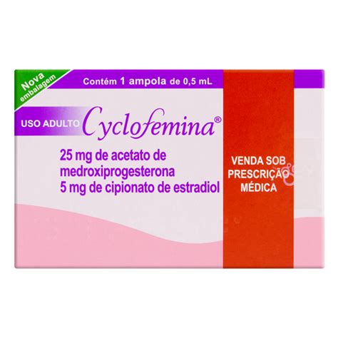 Cyclofemina SuspensÃo InjetÁvel 1 Ampola Millet Roux