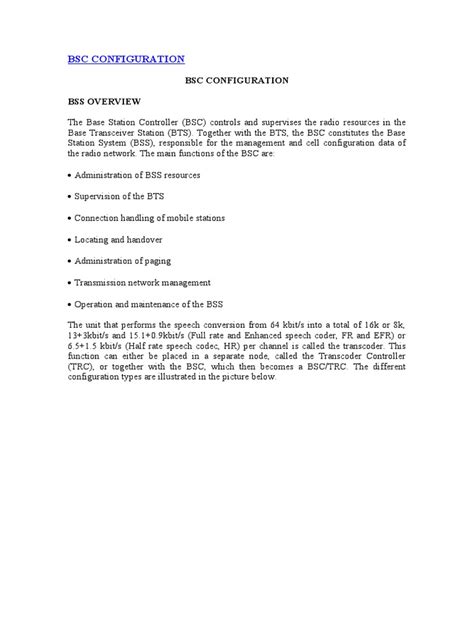 Bsc Configuration Bss Overview Pdf General Packet Radio Service Computer Network