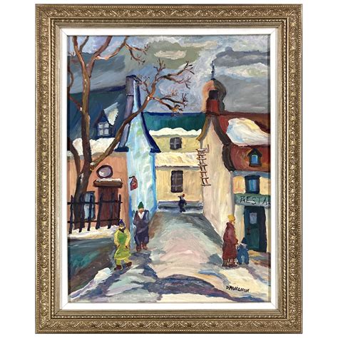 Rue aux trésors à Québec par Davignon Peintre Québécois