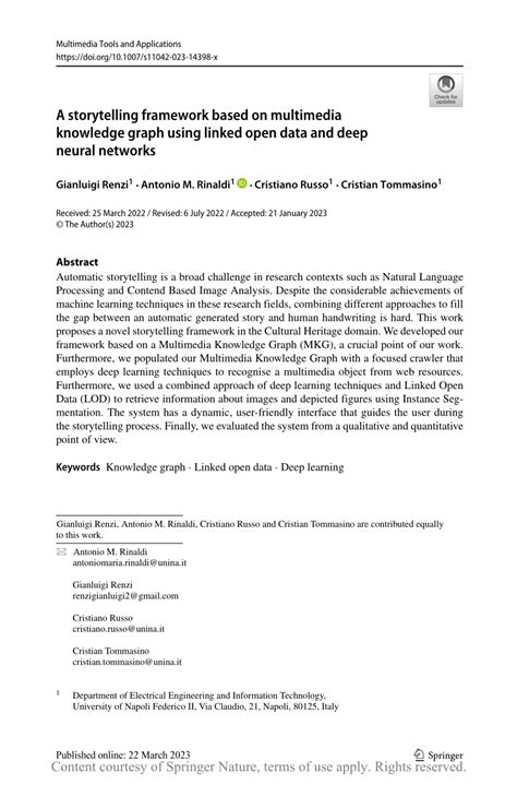 Pdf A Storytelling Framework Based On Multimedia Knowledge Graph