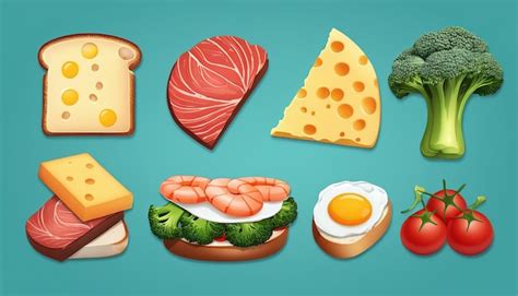 Premium Photo Simple Food Objects A Collection Of 3d Vector Icons