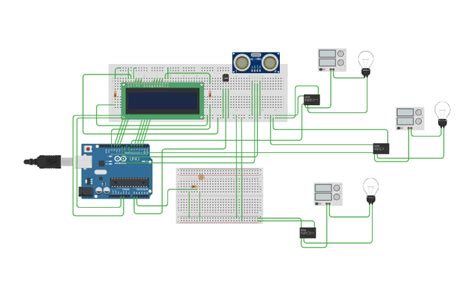Circuit Design Implementasi Sensor Sensor Tinkercad