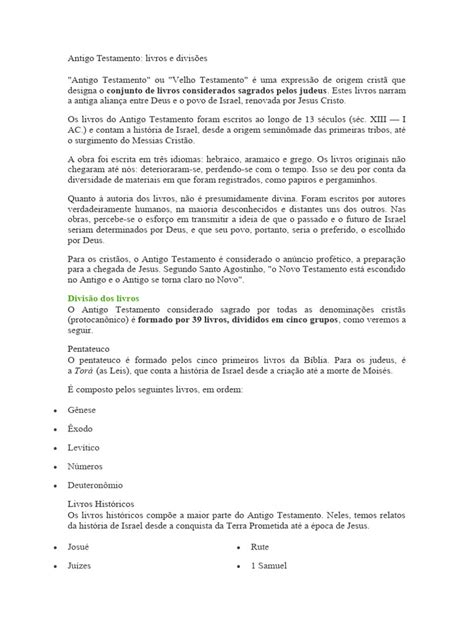 Antigo Testamento Pdf Novo Testamento Antigo Testamento