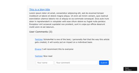Blogspot Using Reactjs Codesandbox