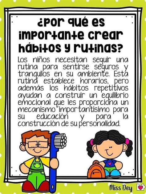 Un rincón del cole La importancia de los hábitos y las rutinas en los