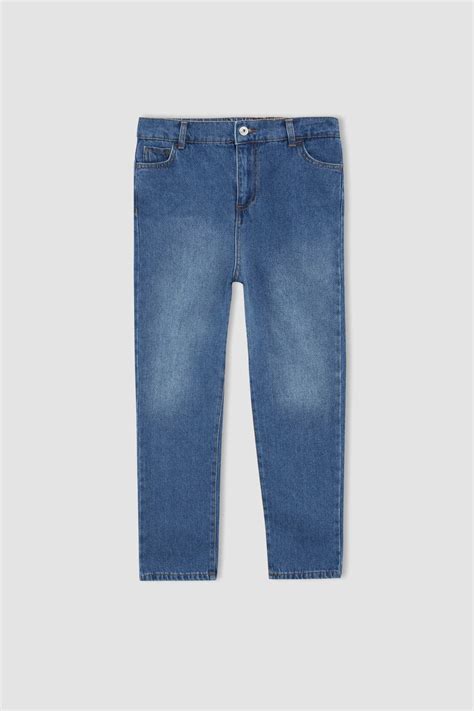 أزرق بنات بنطلون جينز بناتي موم فيت 2395881 Defacto