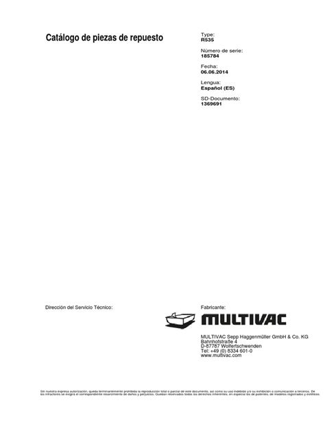 Catálogo De Piezas Selladoras R535 185784 Pdf Partes De Vehículo