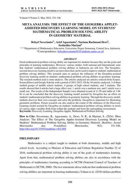 pdf meta analysis the effect of the geogebra applet assisted