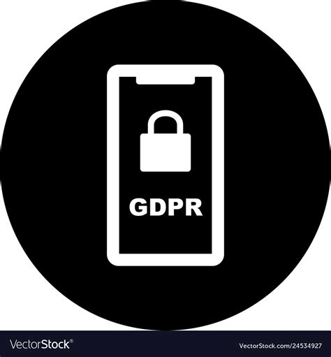 Gdpr Mobile Security Lock Icon Royalty Free Vector Image