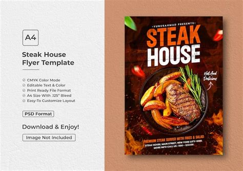 Premium Psd Grilled Steak House Restaurant Flyer Template