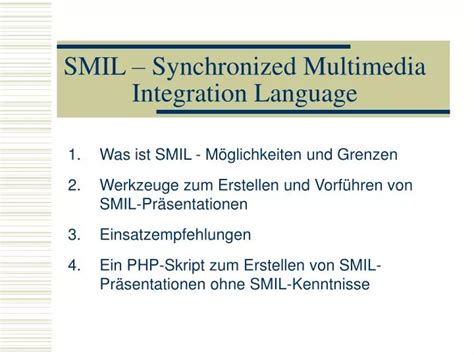 Ppt Smil â€“ Synchronized Multimedia Integration Language Powerpoint