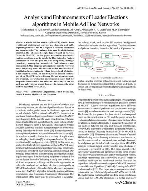 Analysis And Enhancements Of Leader Elections Algorithms In Mobile Ad