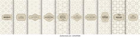 Collection Seamless Ornamental Elegant Geometric Patterns Stock Vector Royalty Free 2195299285