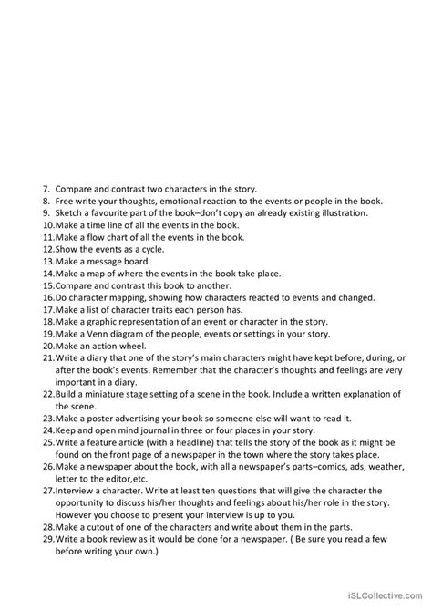 Short Story Report English ESL Worksheets Pdf Doc