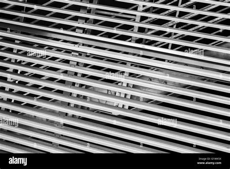 Abstract Steel Constructions Modern Industrial Architecture Fragment Stairs And Shutters Stock