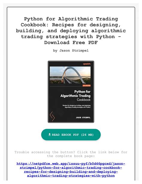 Pdf Ebook Python For Algorithmic Trading Cookbook Recipes For Designing Building And