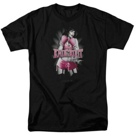 Bettie Page Knockout T Shirt Licensed 1950s Queen Of Pinups Model Tee