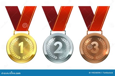 Gold Silver And Bronze Medals First Second And Third Place Awards