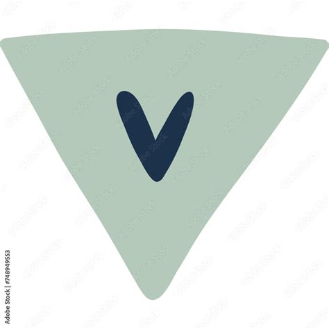 Cute Hand Drawn Check Mark In Checkbox In The Shape Of Inverted Triangle Tick V Yes Ok Sign