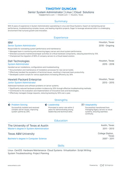 5 Linux System Administrator Resume Examples And Guide For 2024