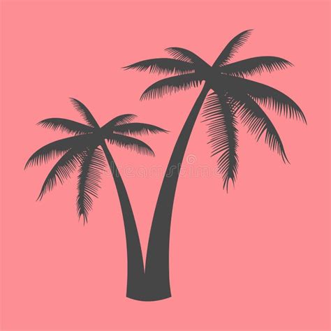 Palmera De La Silueta Icono De La Palmera En Blanco Ilustración Del