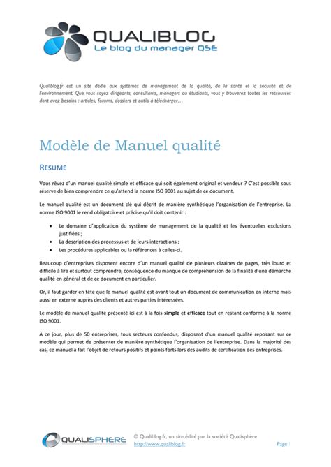Manuel Qualité